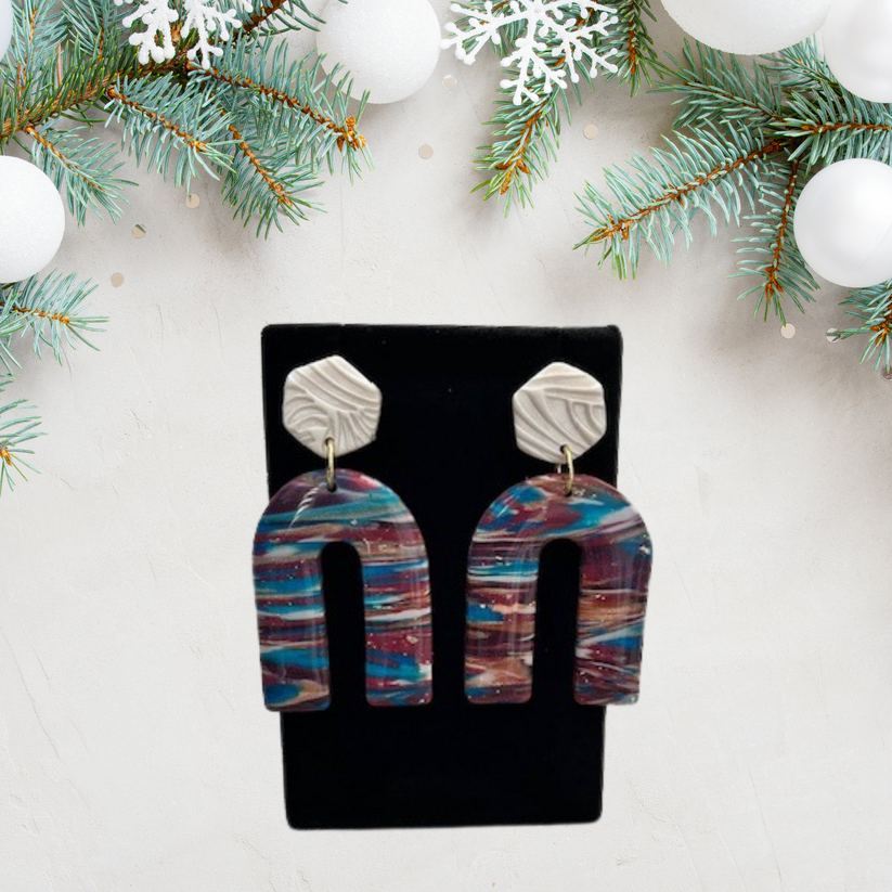 Bold Winter Marble Dangles – M & R Fearless Designs